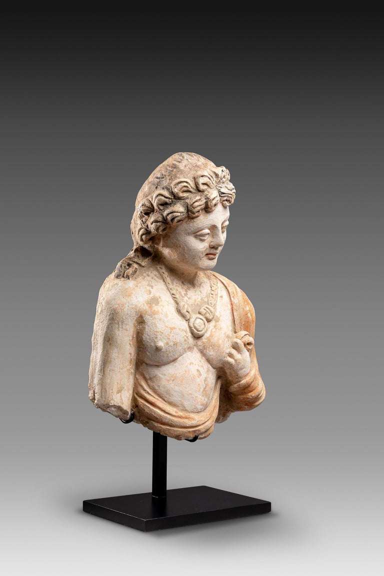 Gandhara Bust, a Bodhisattva or a Minor Divinity For Sale at 1stDibs