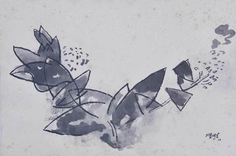 Ganesh Haloi - Untitled, Watercolour on Paper by Modern Indian Artist ...