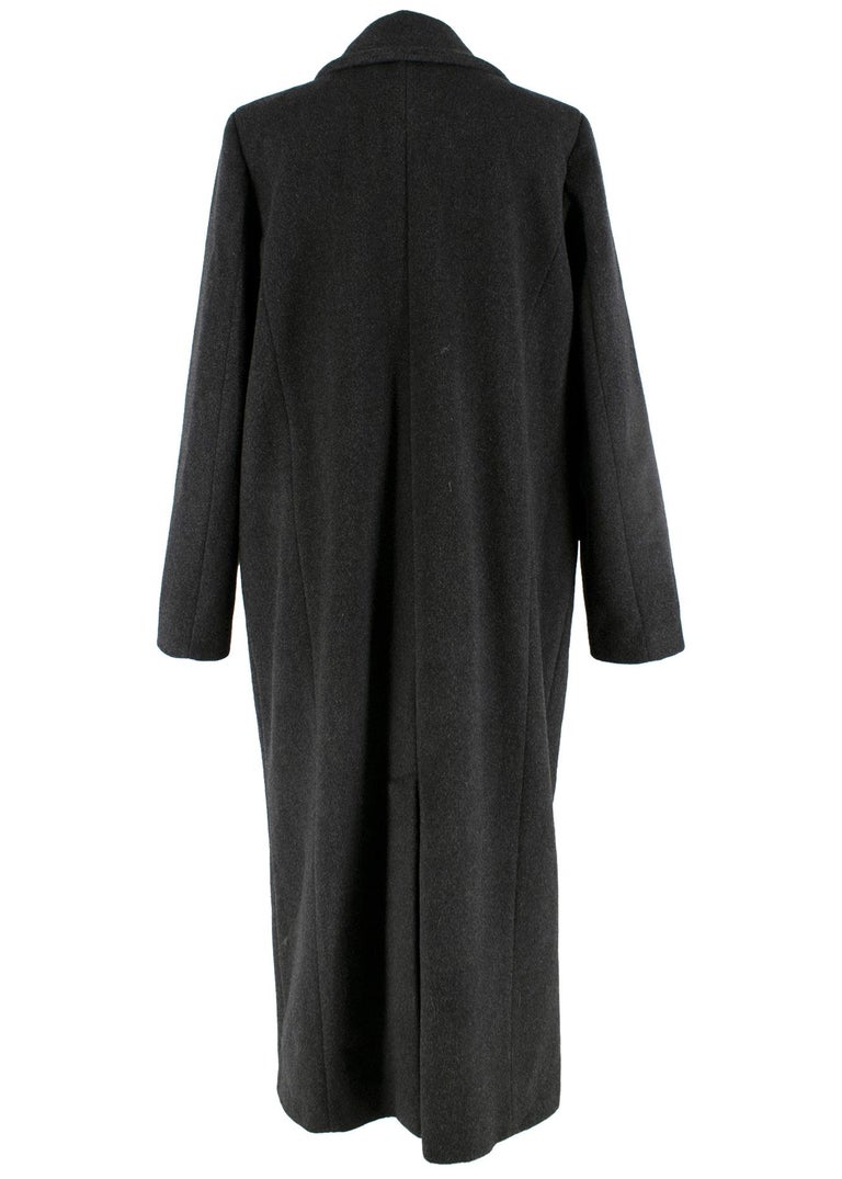 Ganni Dark-Grey Double-Breasted Long Wool Coat Size 42 at 1stDibs ...