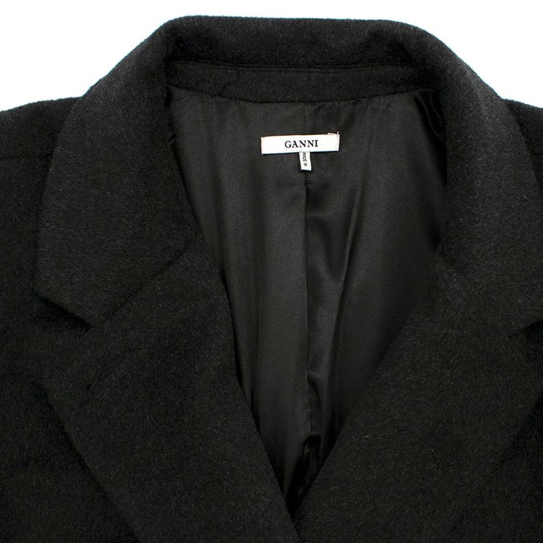 Ganni Dark-Grey Double-Breasted Long Wool Coat Size 42 at 1stDibs ...