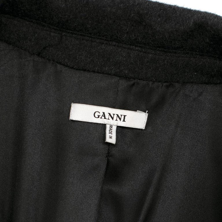 Ganni Dark-Grey Double-Breasted Long Wool Coat Size 42 at 1stDibs ...