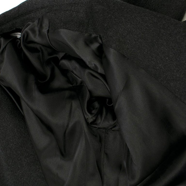 Ganni Dark-Grey Double-Breasted Long Wool Coat Size 42 at 1stDibs ...