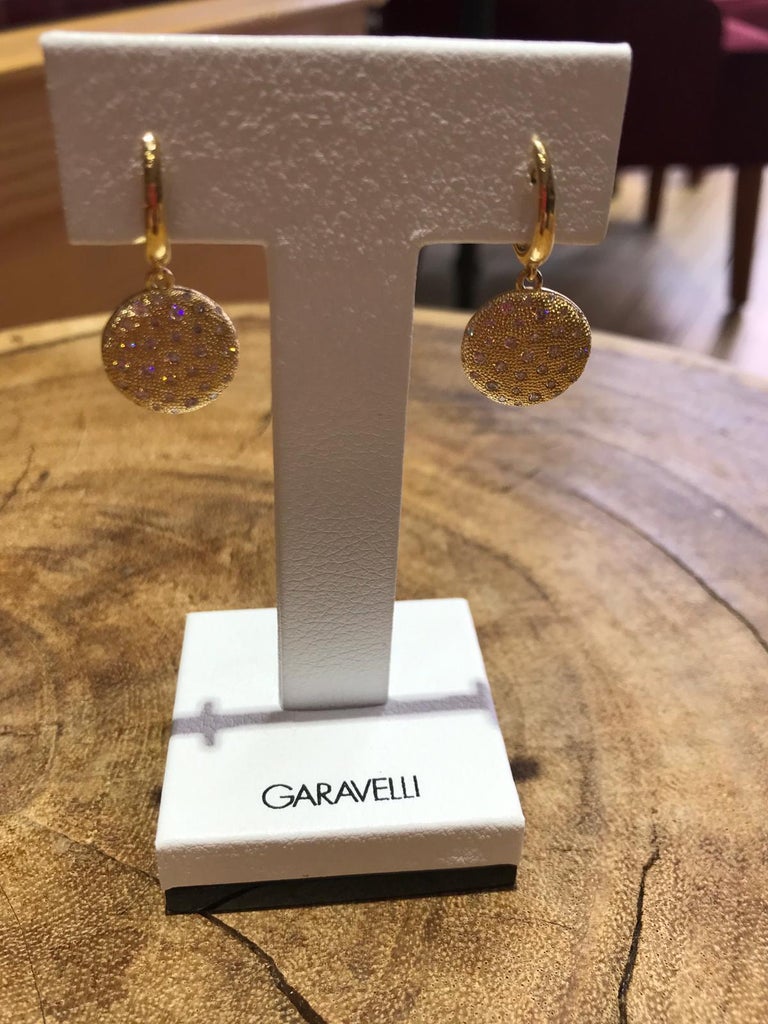 Garavelli 18 Karat Yellow Gold White Diamond Garavelli Earrings For ...