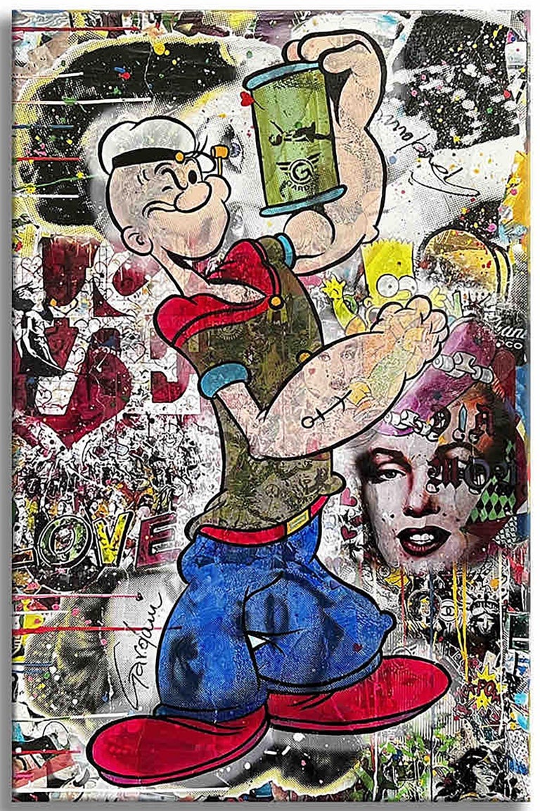 Gardani Art - Popeye memories â€“ Original Painting on Canvas, Painting ...