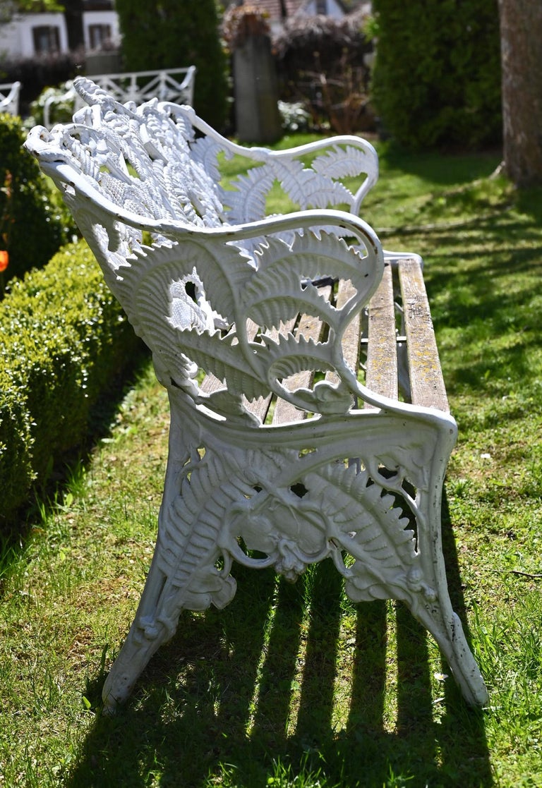 Garden Bench Around 1900 Aggenberg Stockholm Cast Iron Fern Decor at ...
