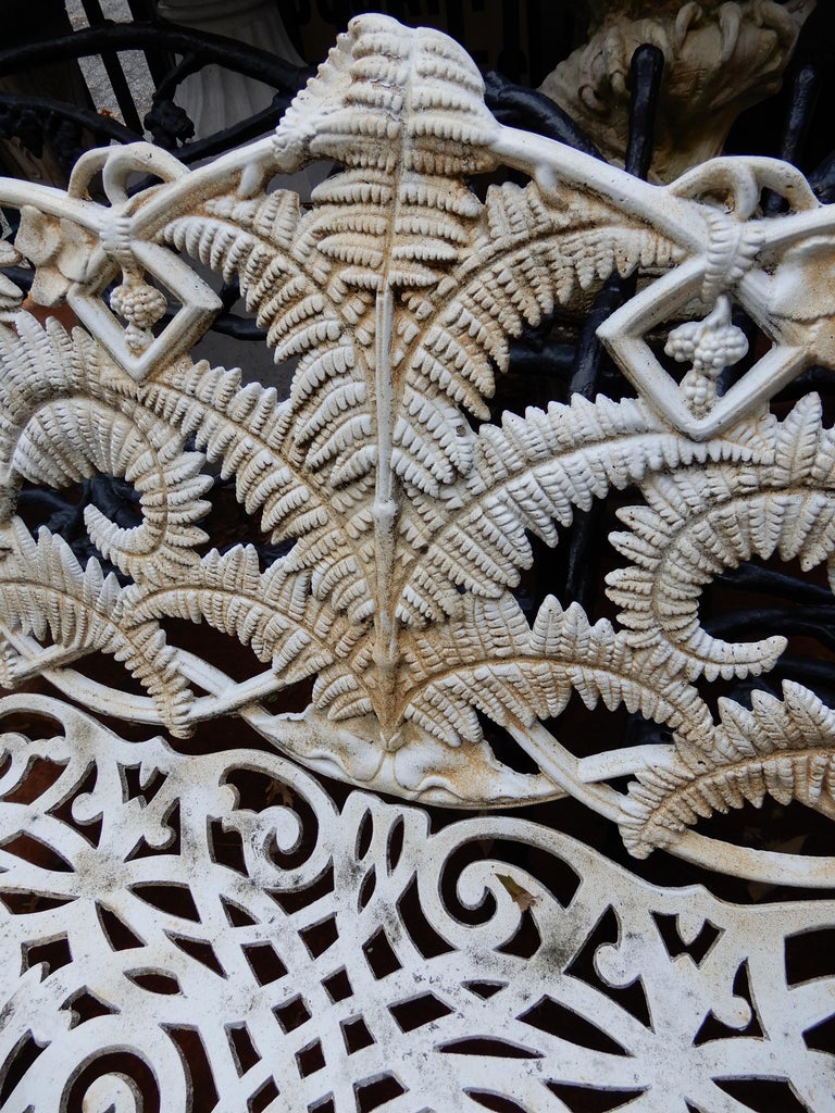 Garden Bench Cast Iron Fern Pattern For Sale at 1stDibs