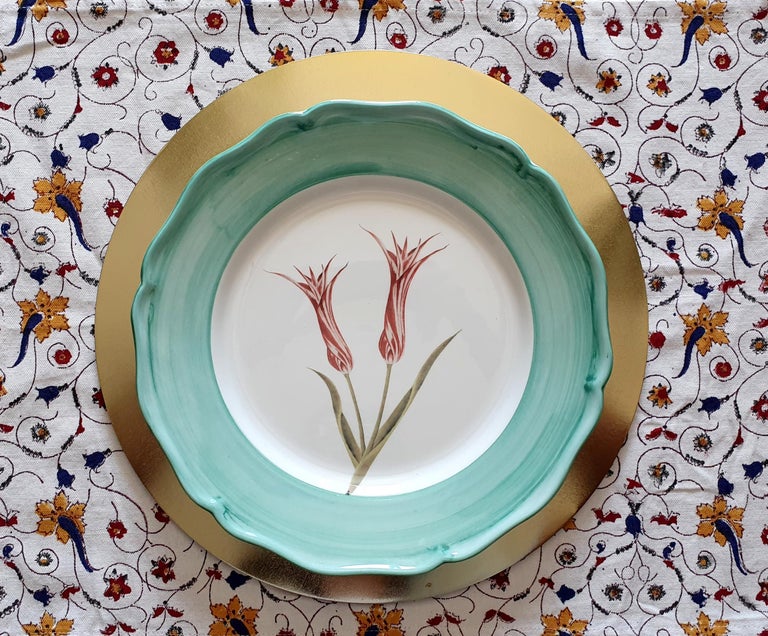 Garden of the Sultan Hand Painted Ceramic Plate Made in Italy Turquoise ...
