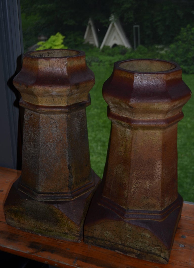 Garden Ornamental Clay Chimney Pots from London Rooftops, circa 1880 ...
