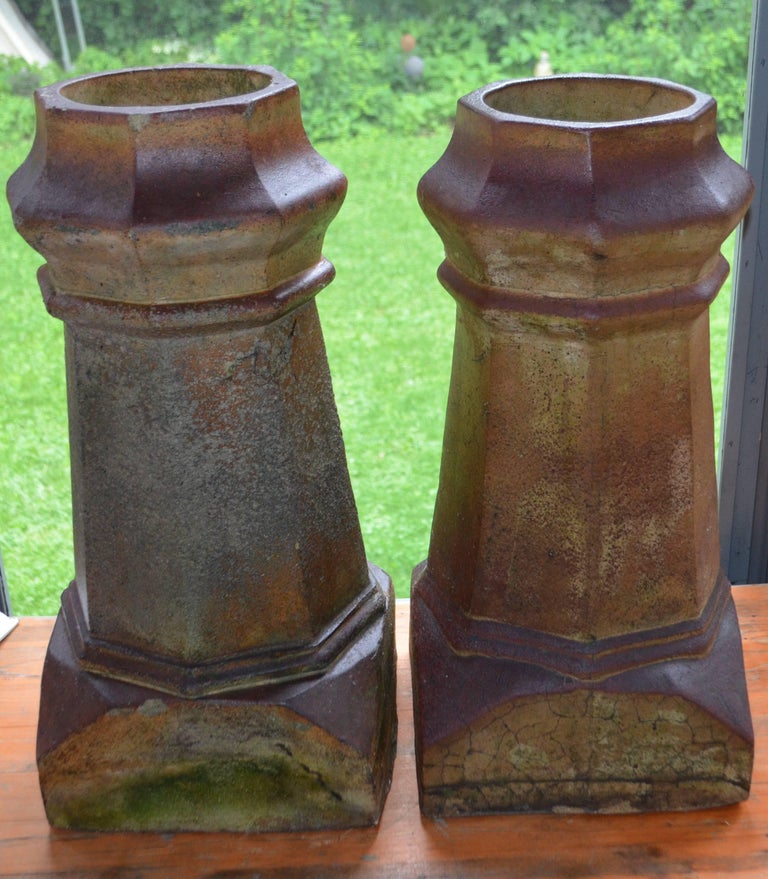 Garden Ornamental Clay Chimney Pots from London Rooftops, circa 1880 ...