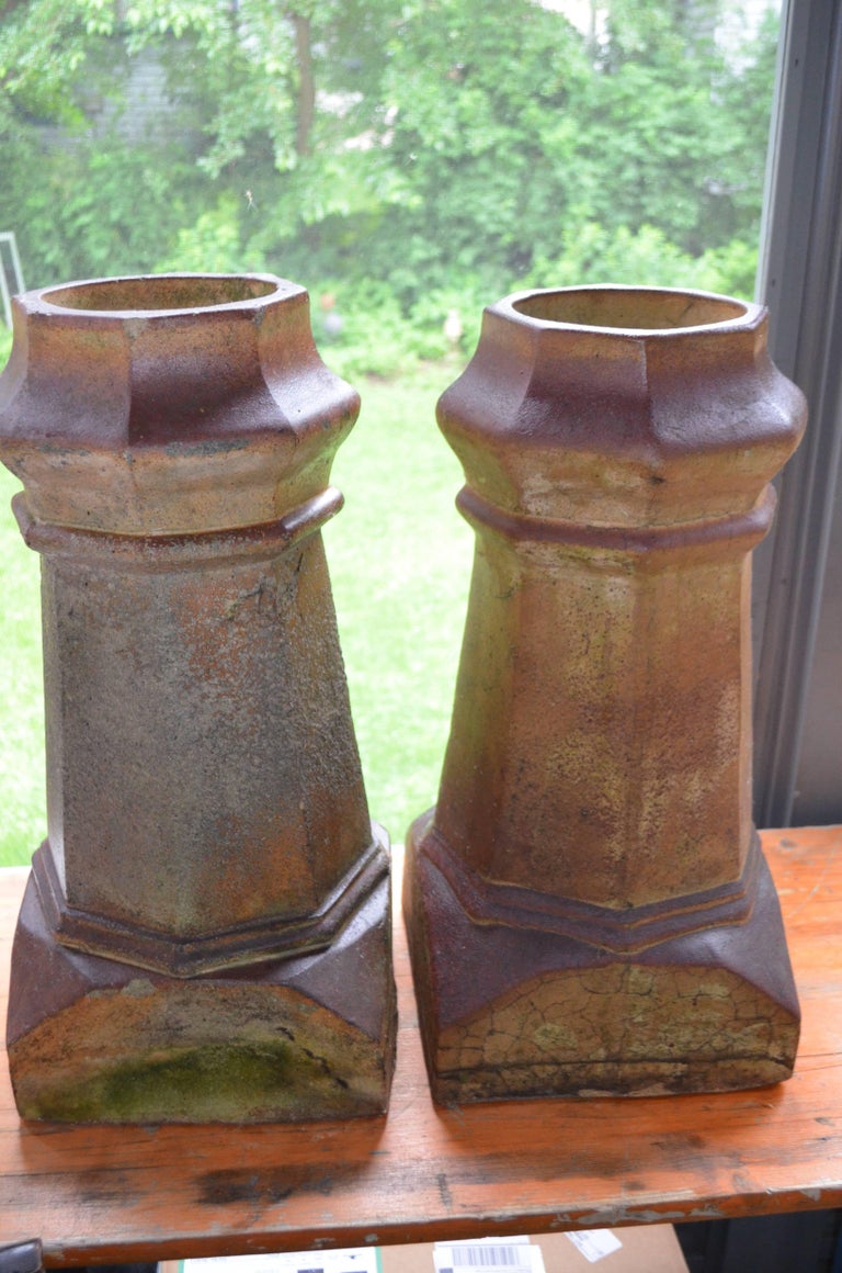 Garden Ornamental Clay Chimney Pots from London Rooftops, circa 1880 ...