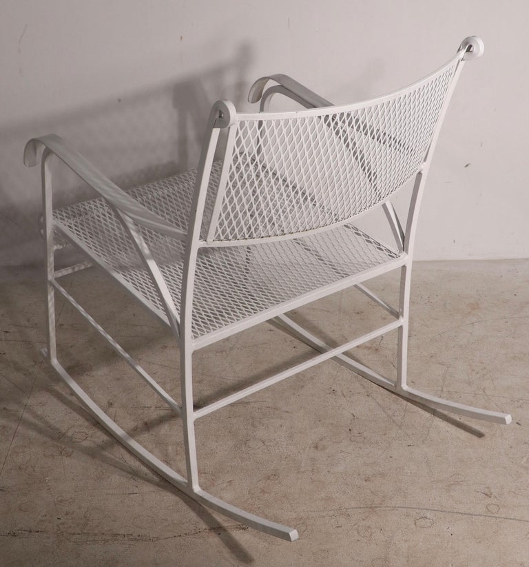 Garden Patio Poolside Metal Rocking Chair Att. to Woodard For Sale at ...