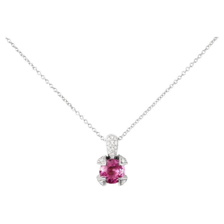 Garel, 0.70ct Pink Sapphire Pendant and 0.15ct Diamond Paving, 18k ...
