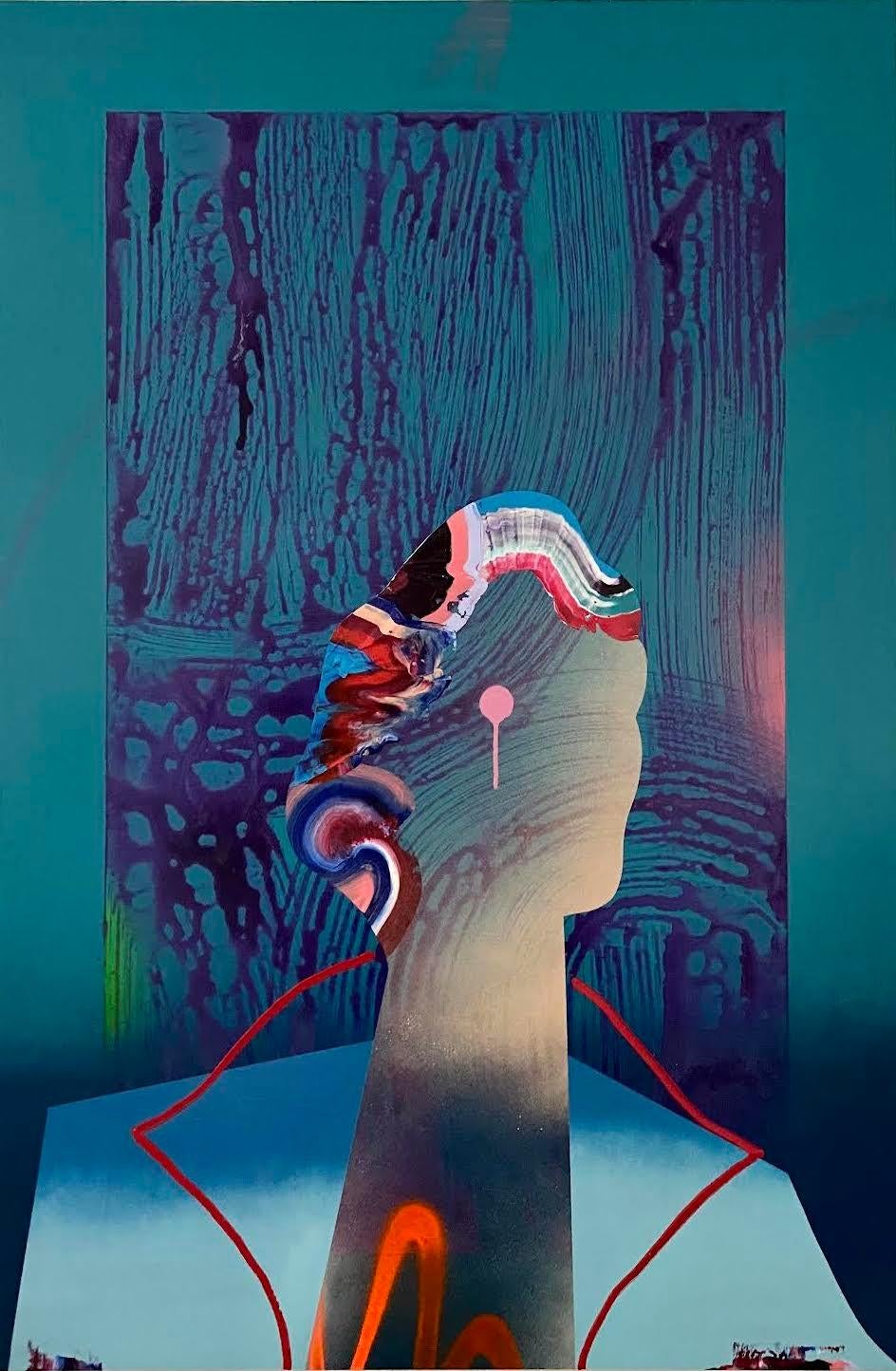 Gareth Stehr - "Sweet is the Swallow" Mixed Media Painting 47" x 31.5 ...