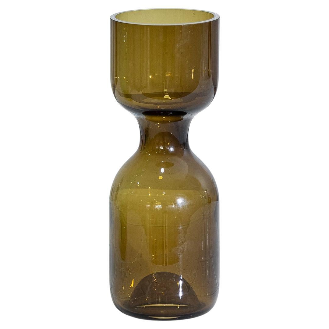 Gargalos, Brown Blown Glass Vase by Jahara and Bagniewski for Vicara ...