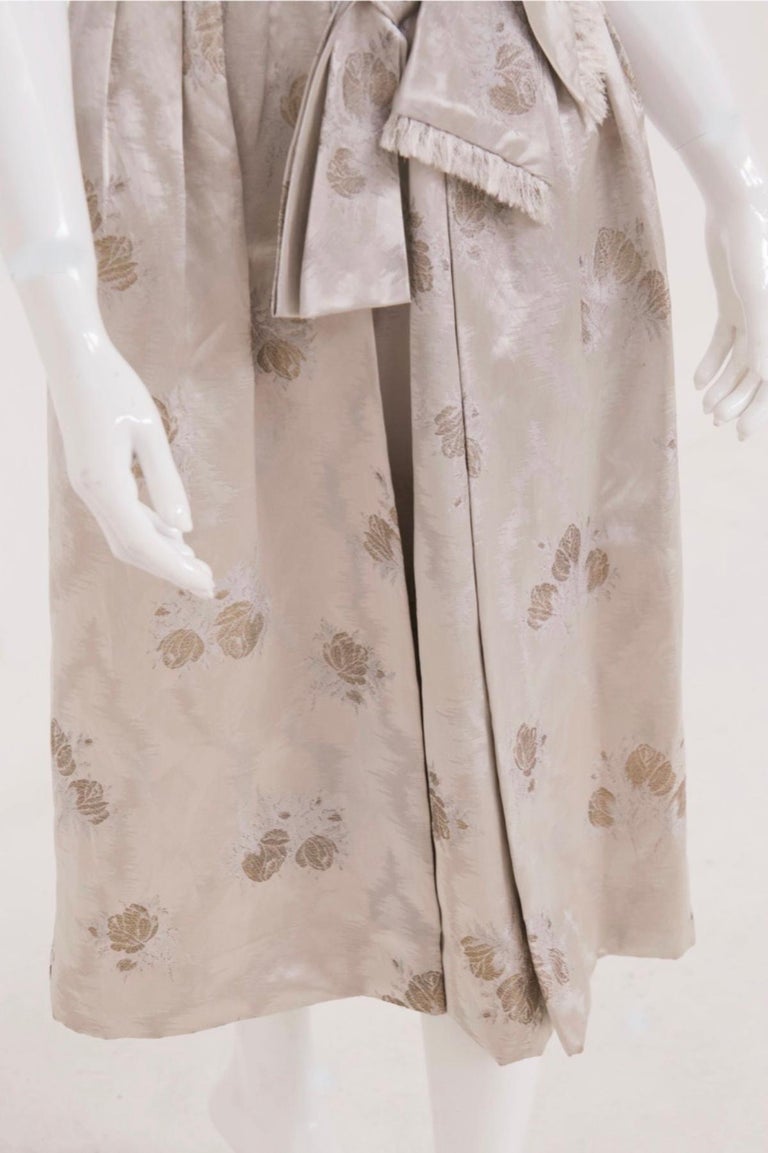 Garish Vintage Tailored Dress in Pearl Gray Silk Satin For Sale at 1stDibs