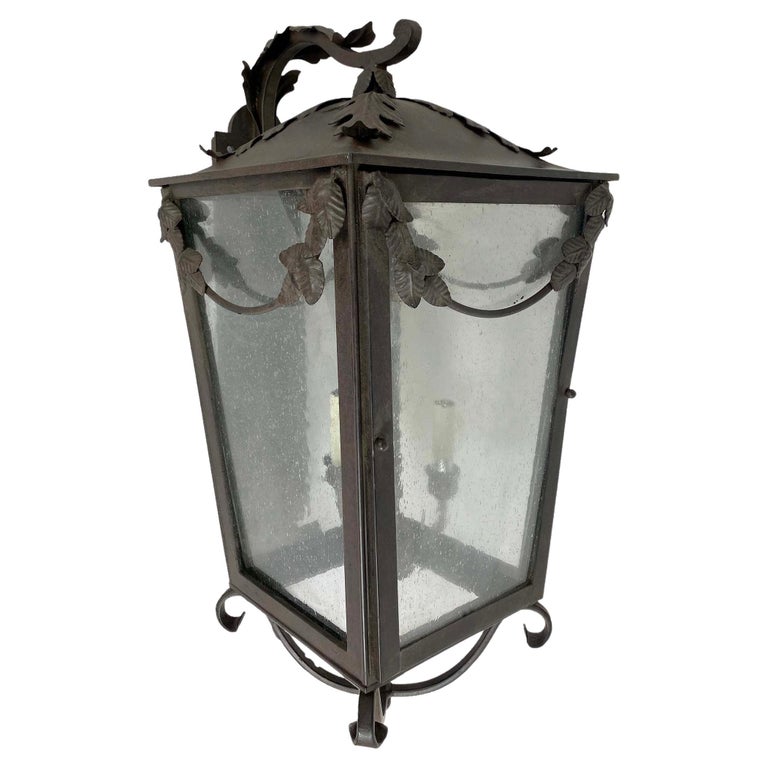 Garland Wrought Iron Wall Bracket Lantern For Sale at 1stDibs