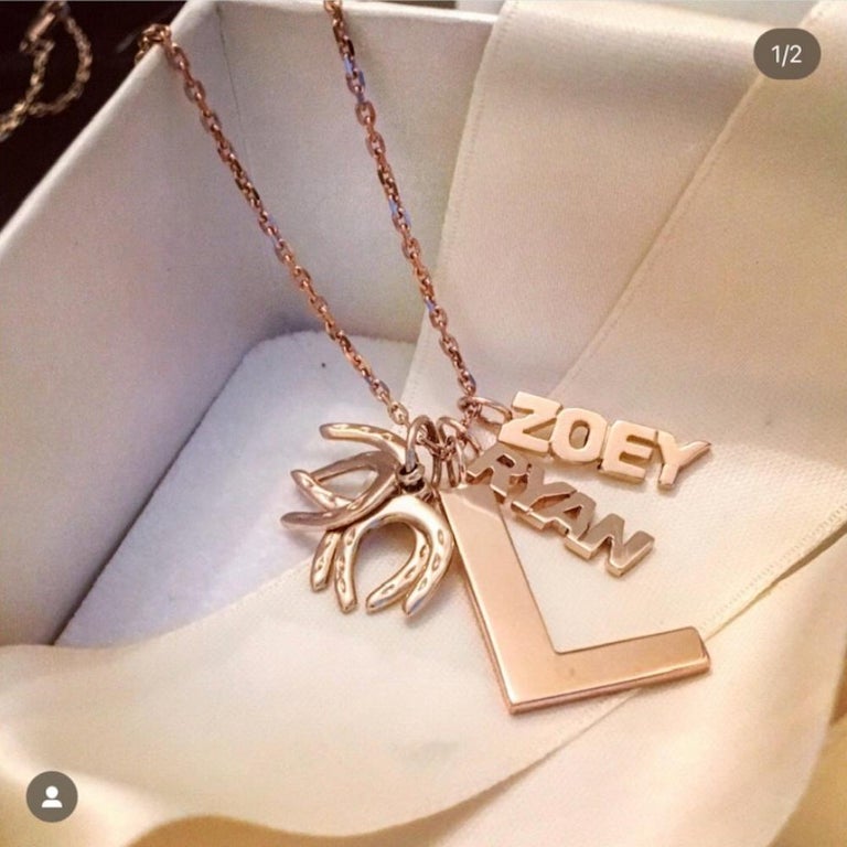 Garland Collection Solid Gold Small Initial Charm Medallions, All ...