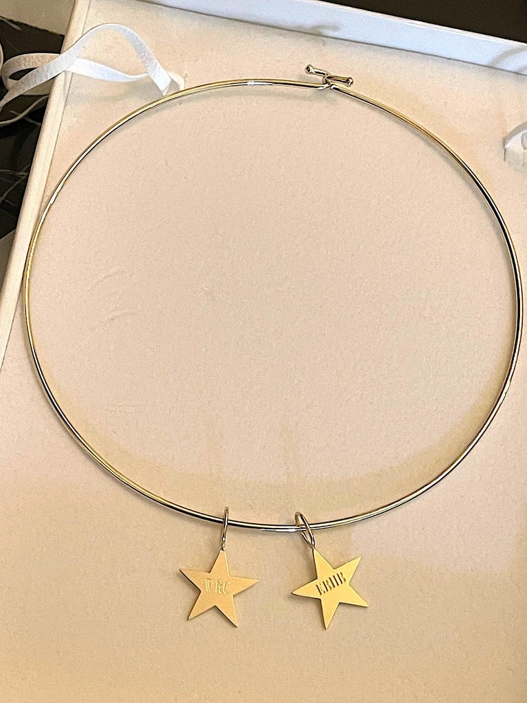 Garland Collection Solid Gold Wire Choker Necklace For Sale at 1stDibs