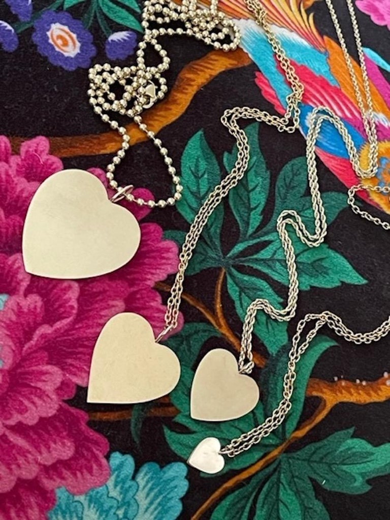 Garland Collection Statement Solid Gold Heart Charm Pendant For Sale at ...