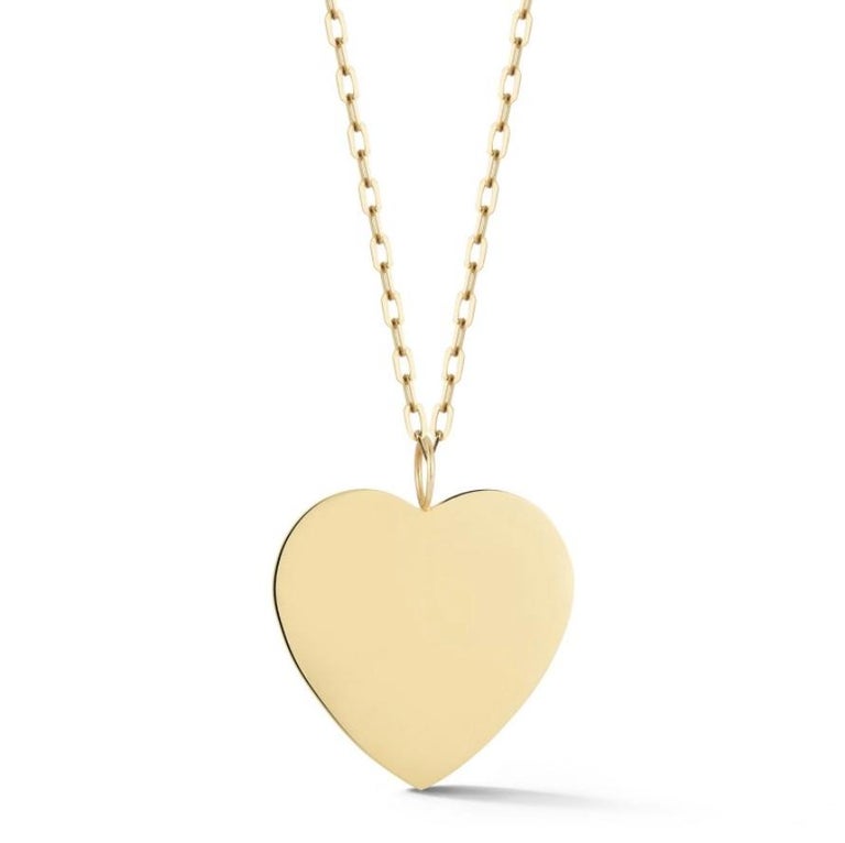 Garland Collection Statement Solid Gold Heart Charm Pendant For Sale at ...
