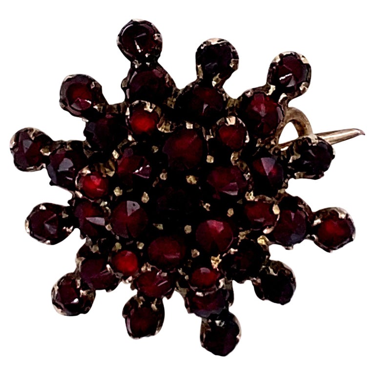 Garnet Cluster Pin at 1stDibs