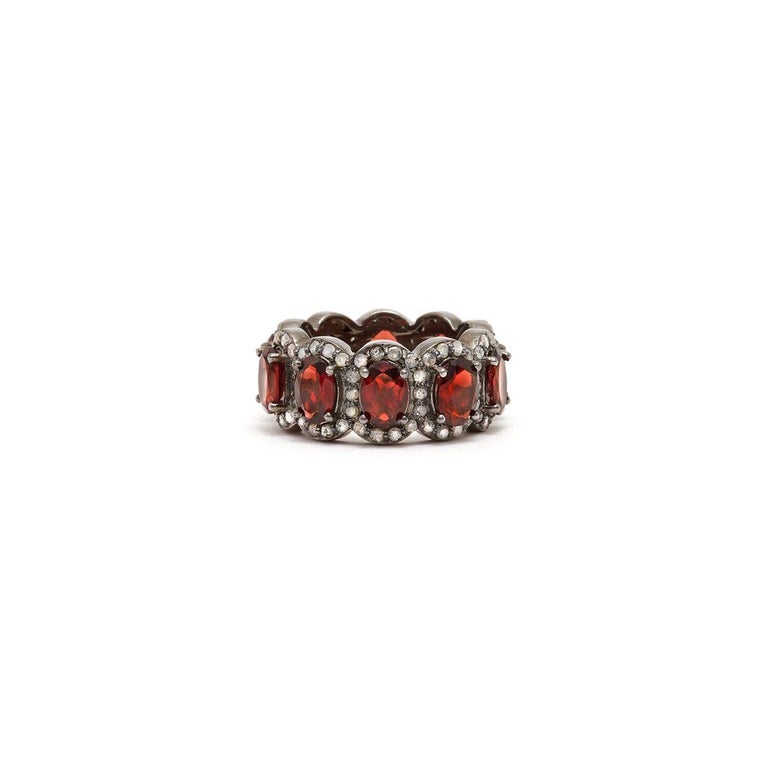 garnet tiara ring set