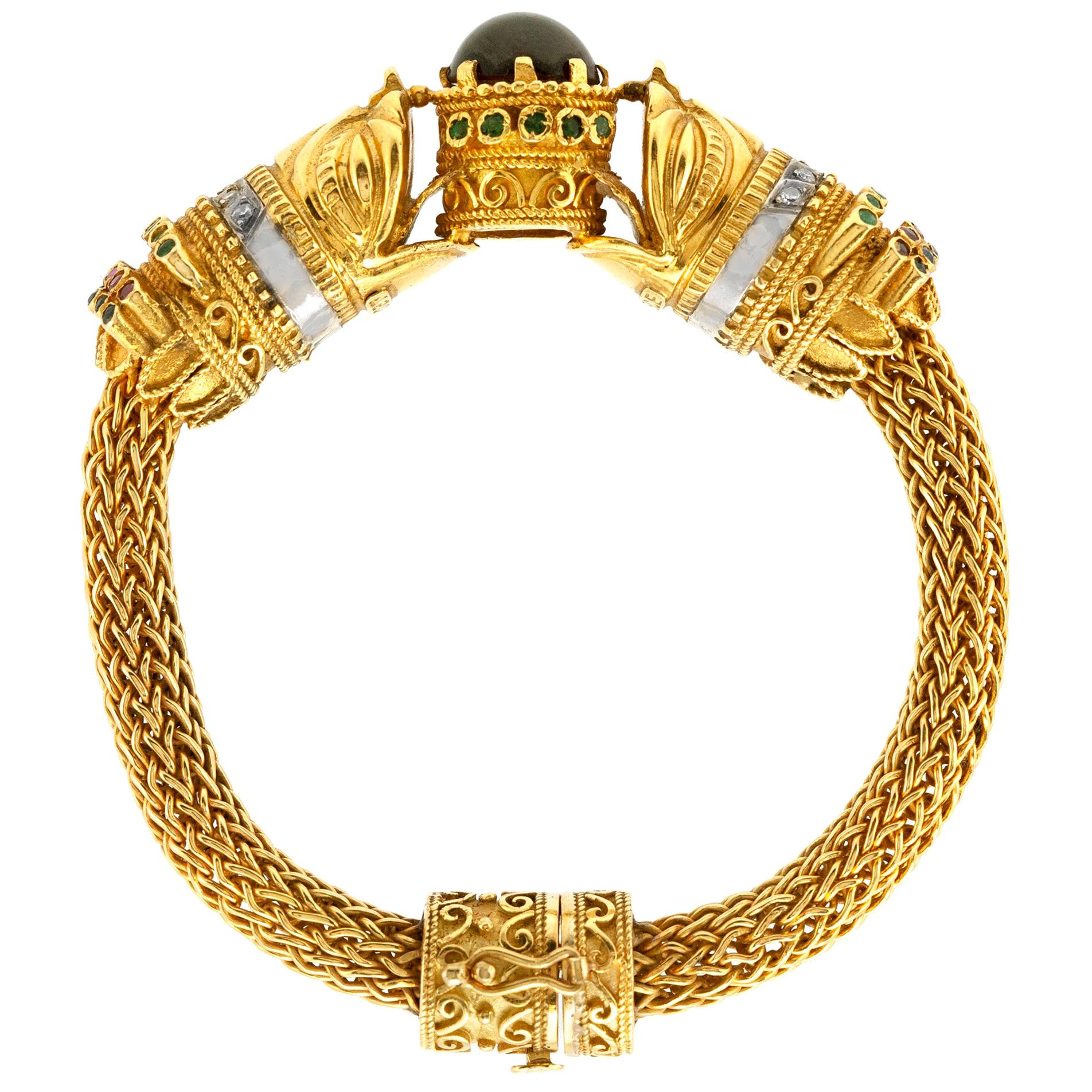 Victorian Garnet Diamond Bangle at 1stDibs