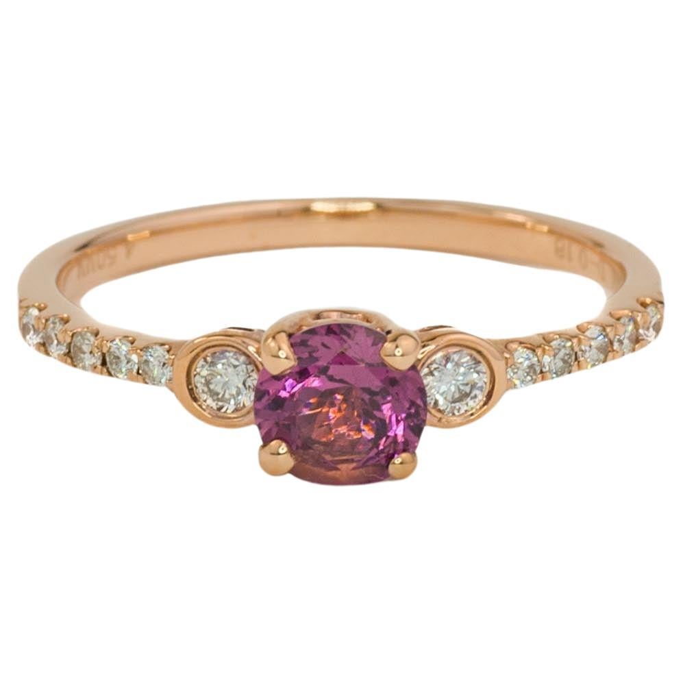 Garnet Rose Gold Ring, Natural Diamonds For Sale at 1stDibs