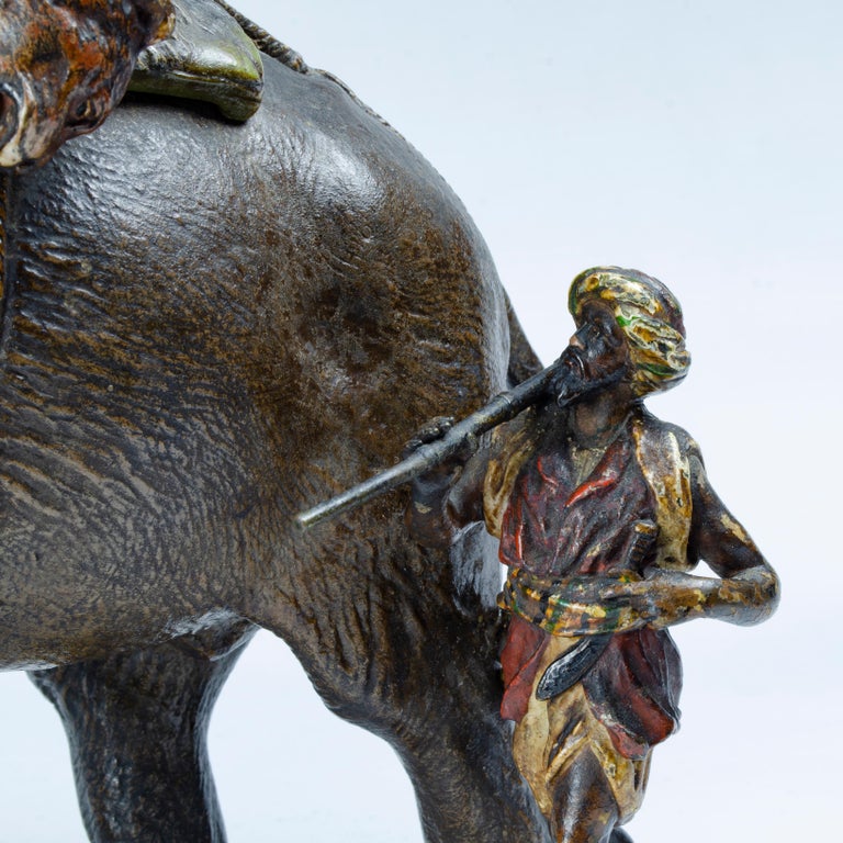 Garniture of Bronze Figures by Franz Xavier Bergman For Sale at 1stDibs