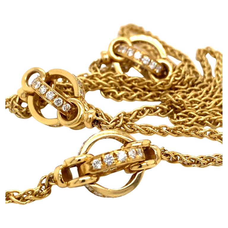 Garrad Jewel of Ocean Diamond Long Station Necklace in 18k Yellow Gold ...