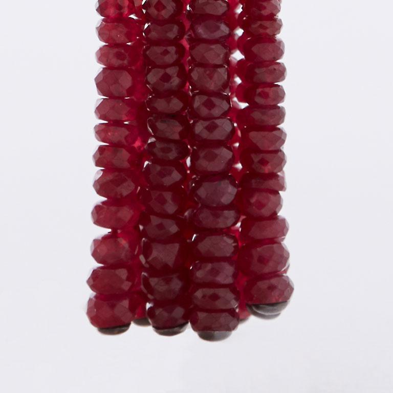 Garrard 'Entanglement' 18 Karat Gold Ruby Bead and Diamond Tassel Drop ...