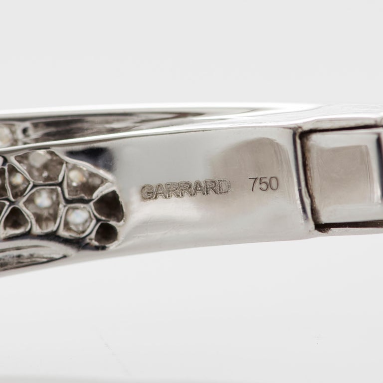 Garrard 'Bow' 18 Karat White Gold White Diamond Bangle Cuff For Sale at ...
