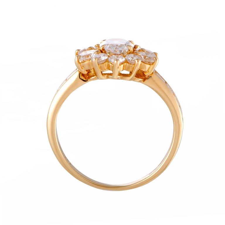 Garrard Diamond Gold Flower Cocktail Ring at 1stDibs | diamond flower ...