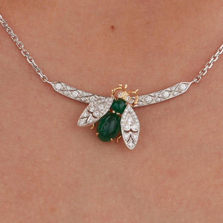 Garrard 'Enchanted Palace' 18 Karat Emerald Cabachon and Diamond Bug ...