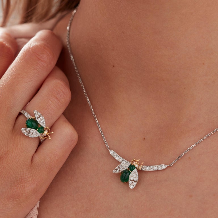 Garrard 'Enchanted Palace' 18 Karat Emerald Cabachon and Diamond Bug ...
