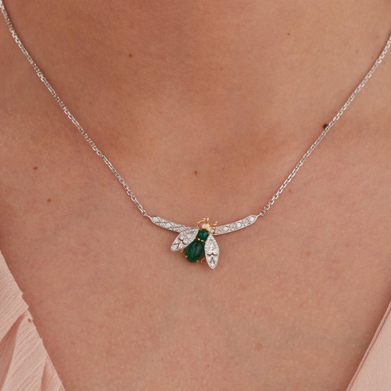 Garrard 'Enchanted Palace' 18 Karat Emerald Cabachon and Diamond Bug ...