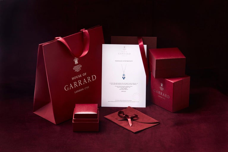 Garrard 'Enchanted Palace' 18 Karat White Gold Diamond Sapphire Tassel ...