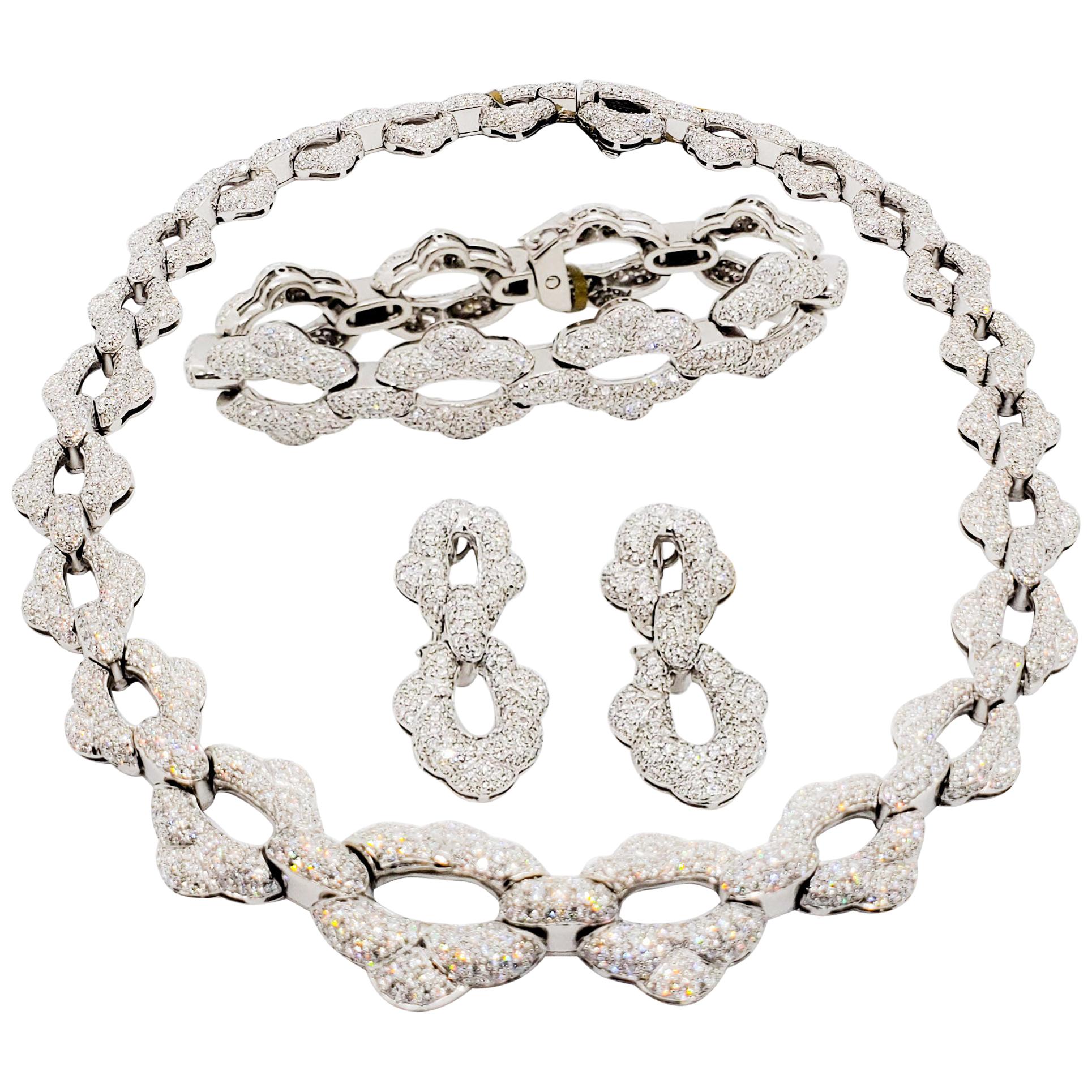 Garrard Estate Necklace, Bracelet, and Earrings Set in Platinum For ...