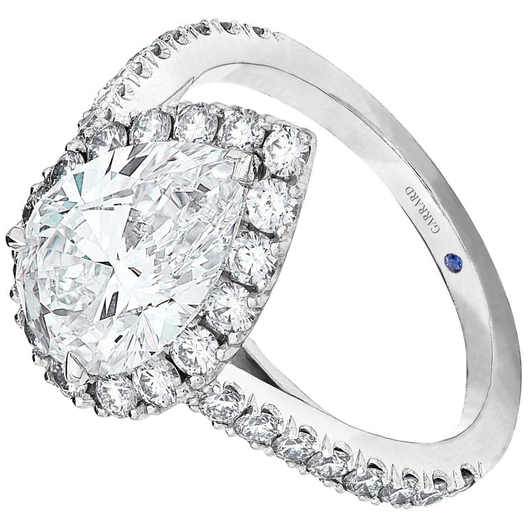 Garrard 'Evermore' Platinum GIA Certified 3.01ct Pearshape White ...