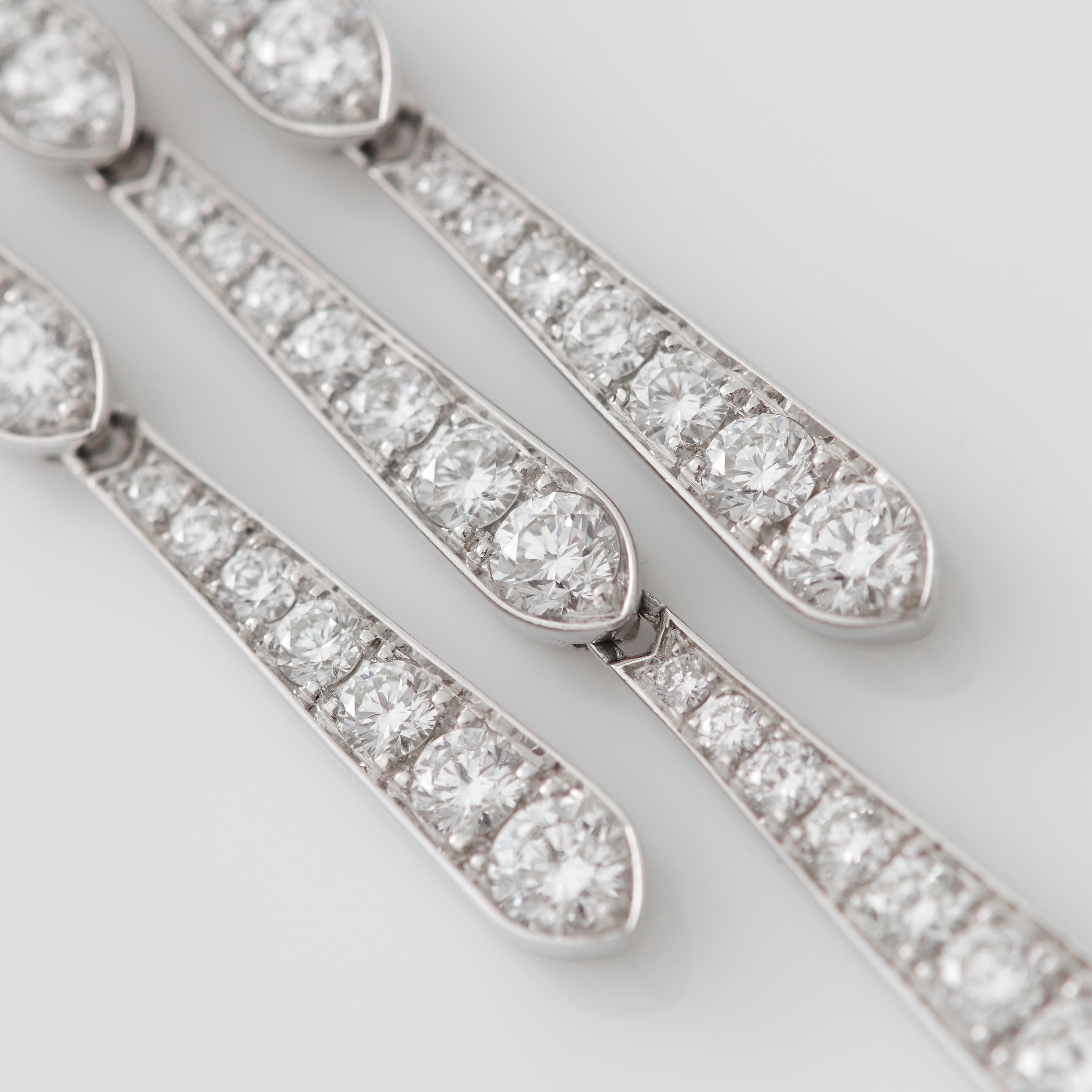 Garrard 'Fanfare' Cascade 18 Karat Gold Diamond and Mother of Pearl ...