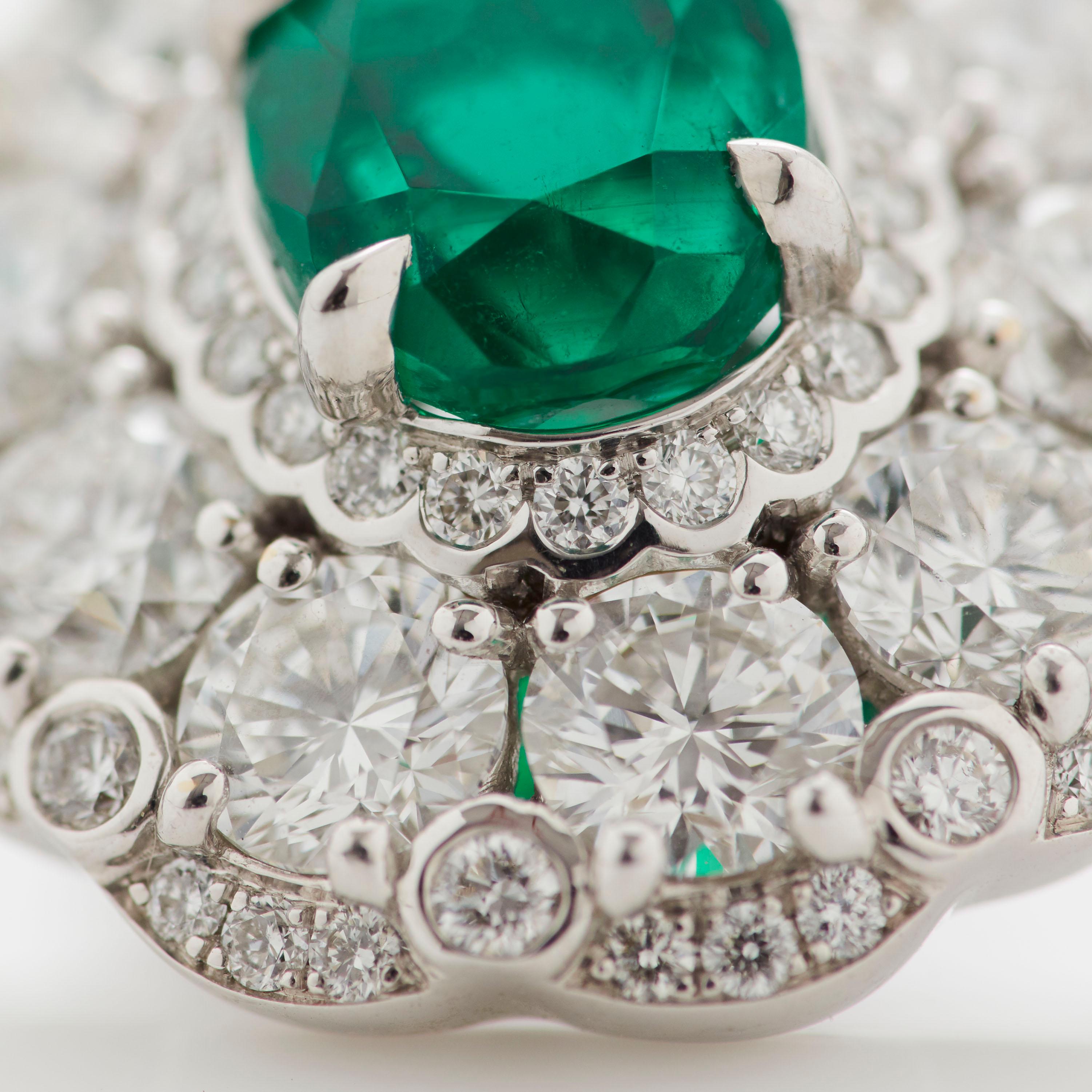 Garrard 'Jewelled Vault' 18 Karat White Gold Emerald and White Diamond ...