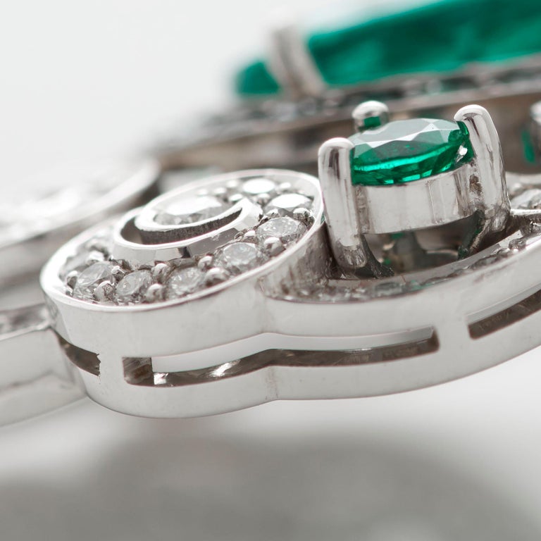 Garrard 'Jewelled Vault' 18 Karat White Gold Emerald White Diamond ...