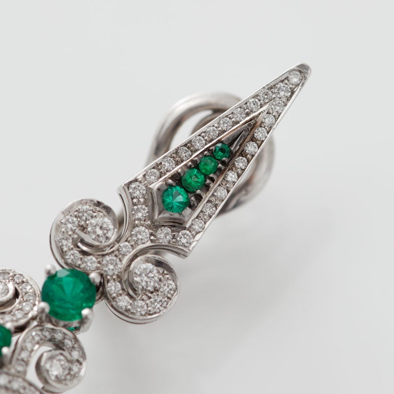 Garrard 'Jewelled Vault' 18 Karat White Gold Emerald White Diamond ...
