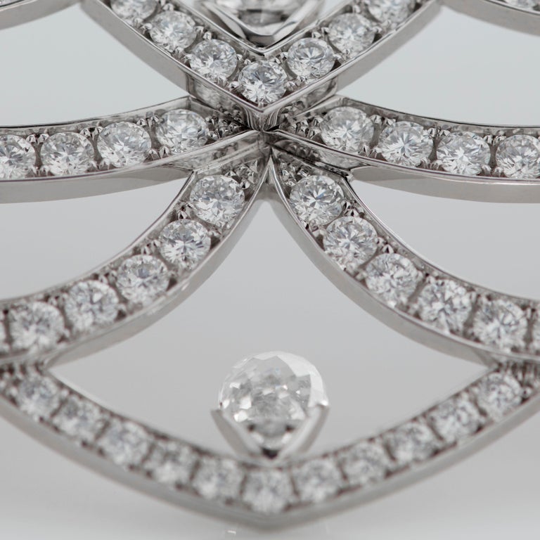 Garrard 'Laurel Tiara' 18 Karat White Gold White, Rose Cut and ...
