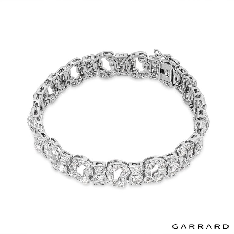 Garrard Platinum Diamond Bracelet 9.20ct E/F Colour For Sale at 1stDibs