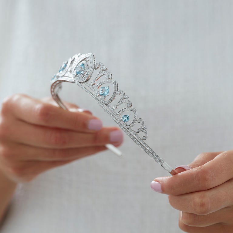 Garrard 'Princess Catherine Tiara' 18 Karat Gold White Diamond and ...