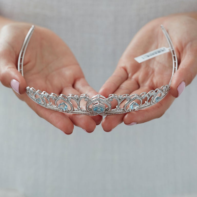 Garrard 'Princess Catherine Tiara' 18 Karat Gold White Diamond and ...