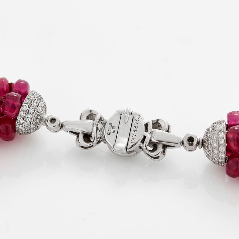 Garrard 'Red Rose' 18 Karat White Gold White Diamond Ruby Necklace For ...