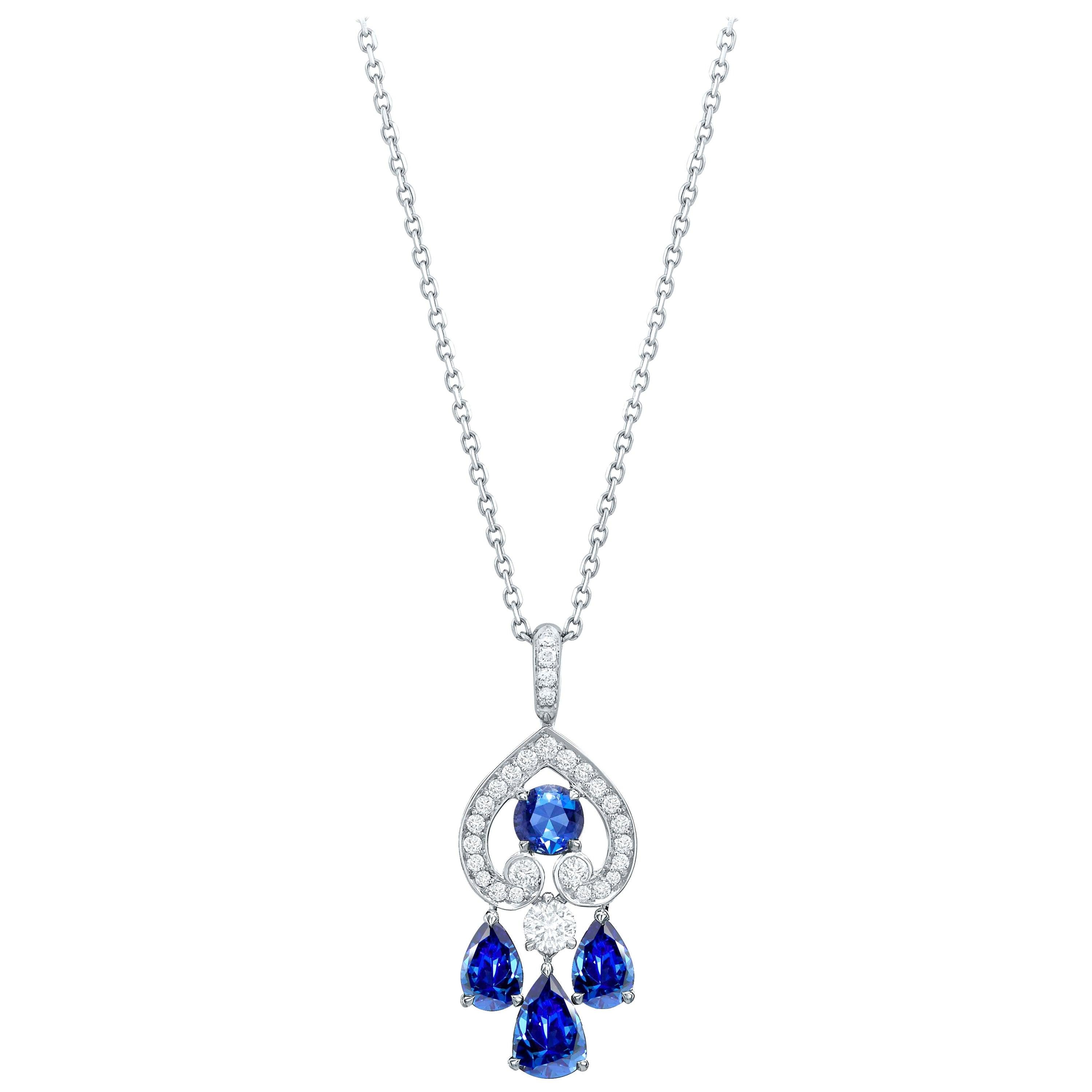 Garrard 'Muse' 18 Karat White Gold White Diamond Starlight Pendant at ...