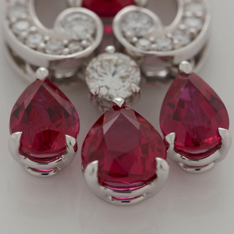 Garrard 'Regal Cascade' 18 Karat White Gold White Diamond and Ruby ...
